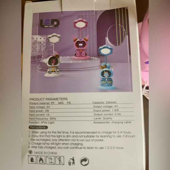 Other | Kawaii Kuromi My Melody Table Lamp With Pencil Sharpener | Poshmark